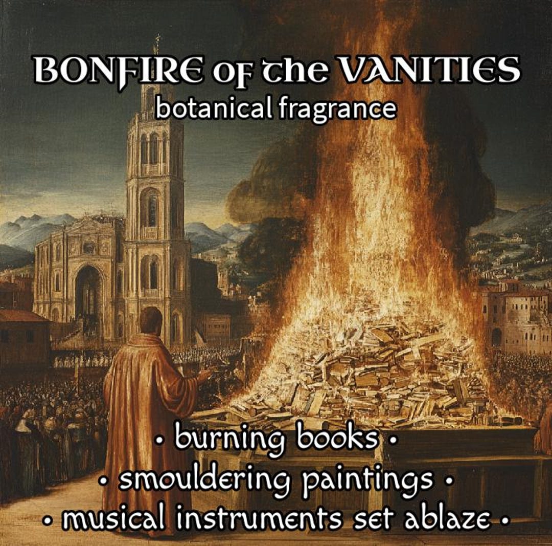 BONFIRE of the VANITIES Burnt Books and Paintings Botanical Fragrance ...