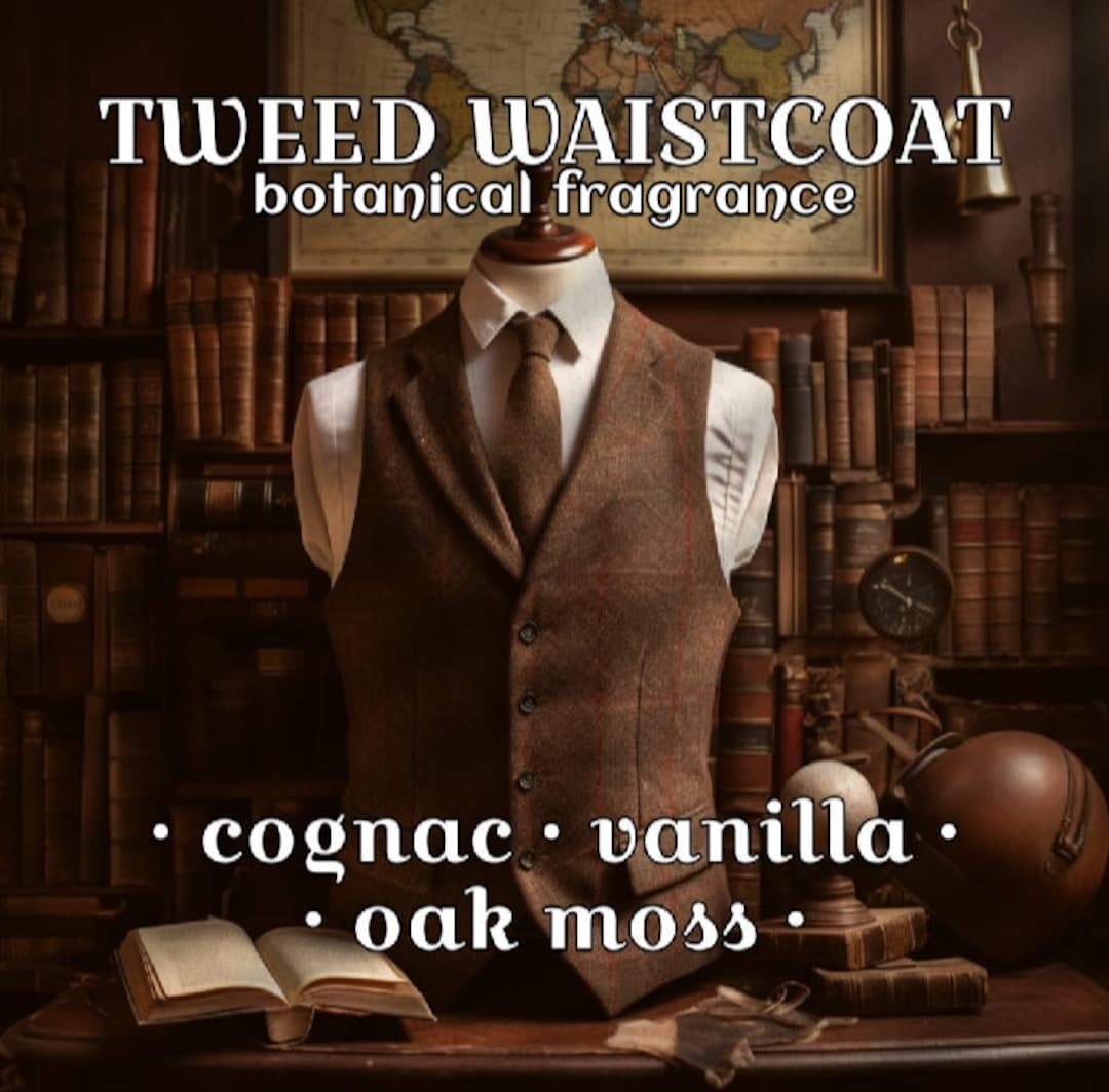 TWEED WAISTCOAT Vintage Academia Scent Botanical Cologne Oil or Mist ...