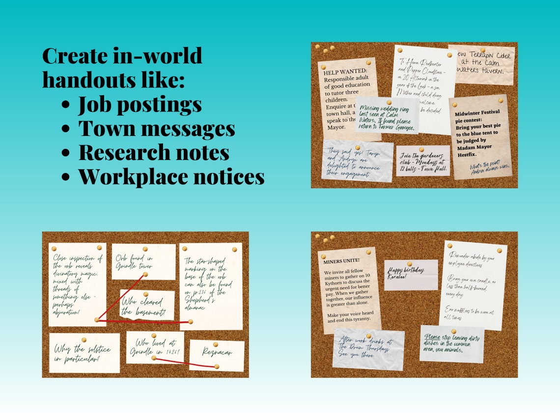 Job Board D&D Player Handout Template 100% Customisable DM - Etsy