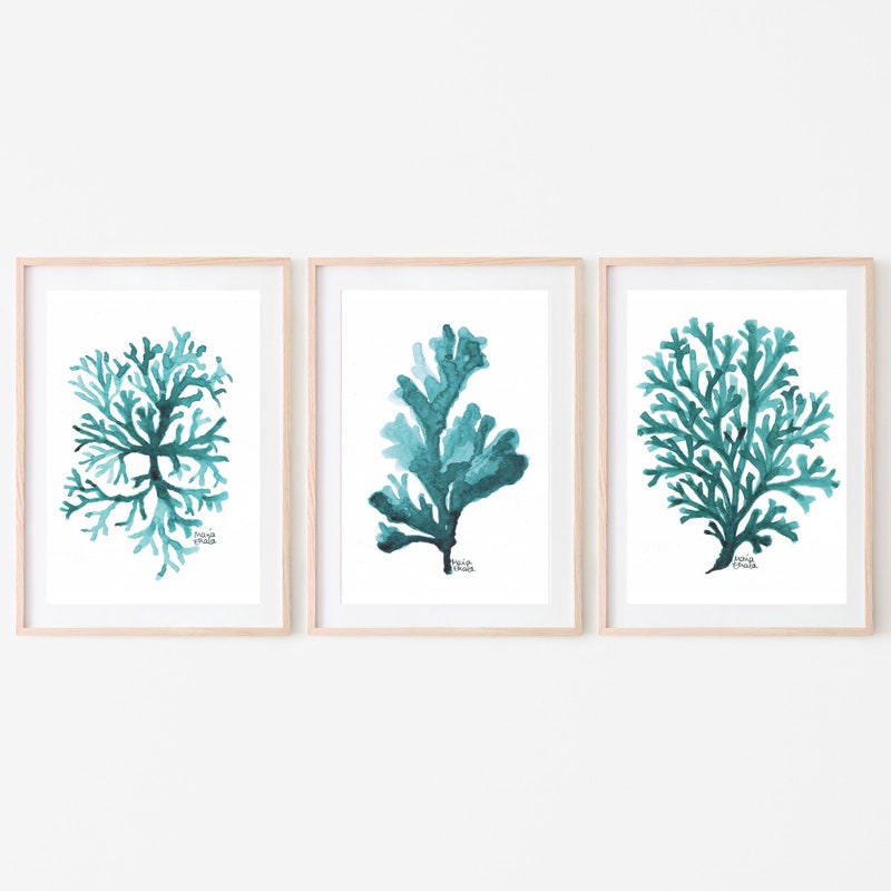 Coral and Aqua - Etsy