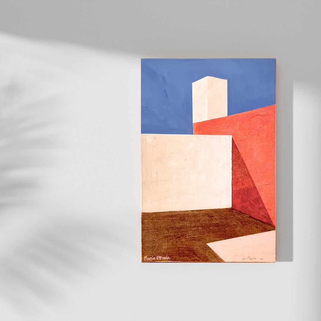 Contemporary Canvas Painting. Cubist Painting, Mexican Architecture Art ...