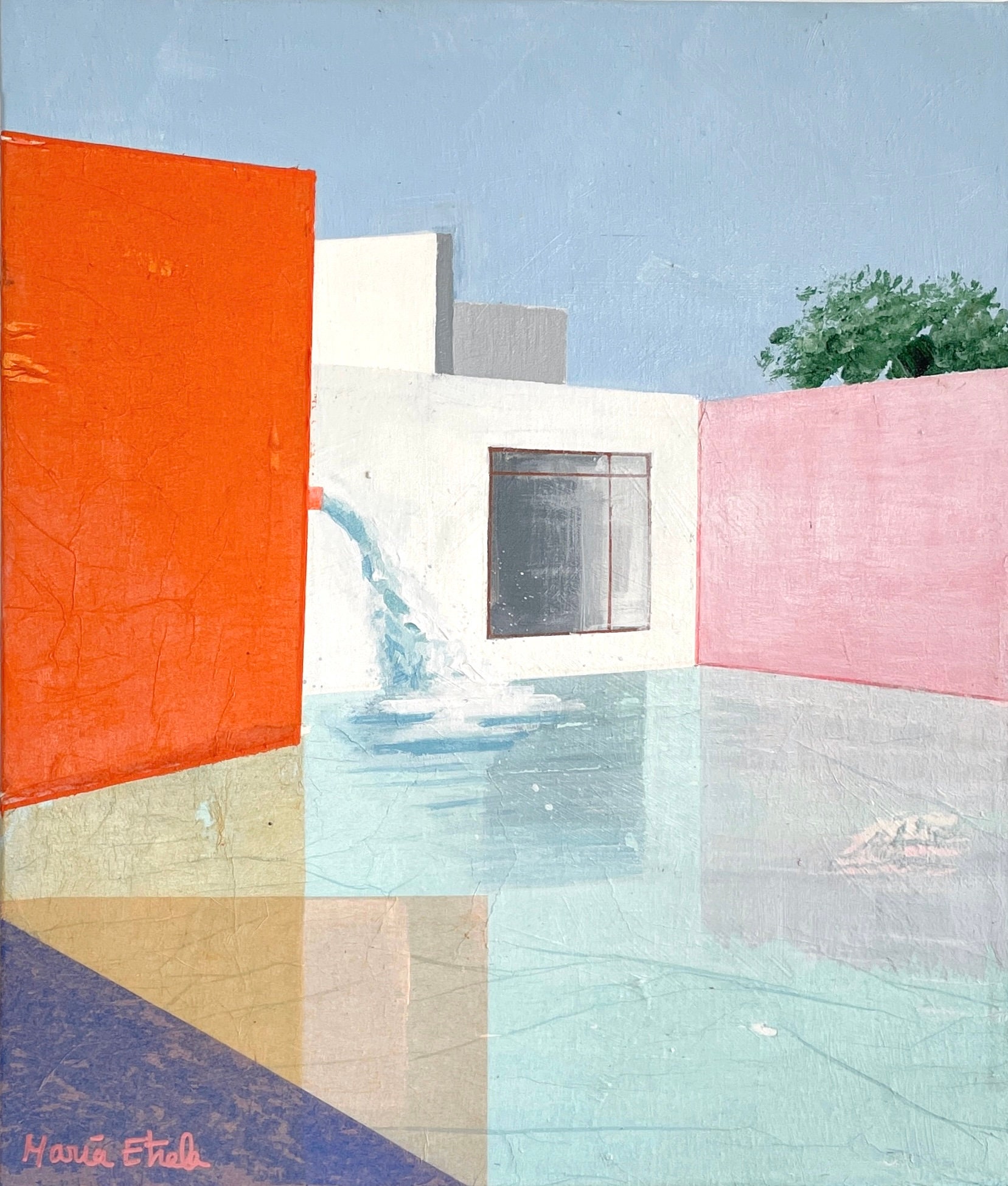 Original Cubist Acrylic Painting on Canvas, Mexican Architect Luis ...