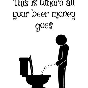 Beer Lover Gift, Funny Bathroom Art Printable, Toilet Sign ...