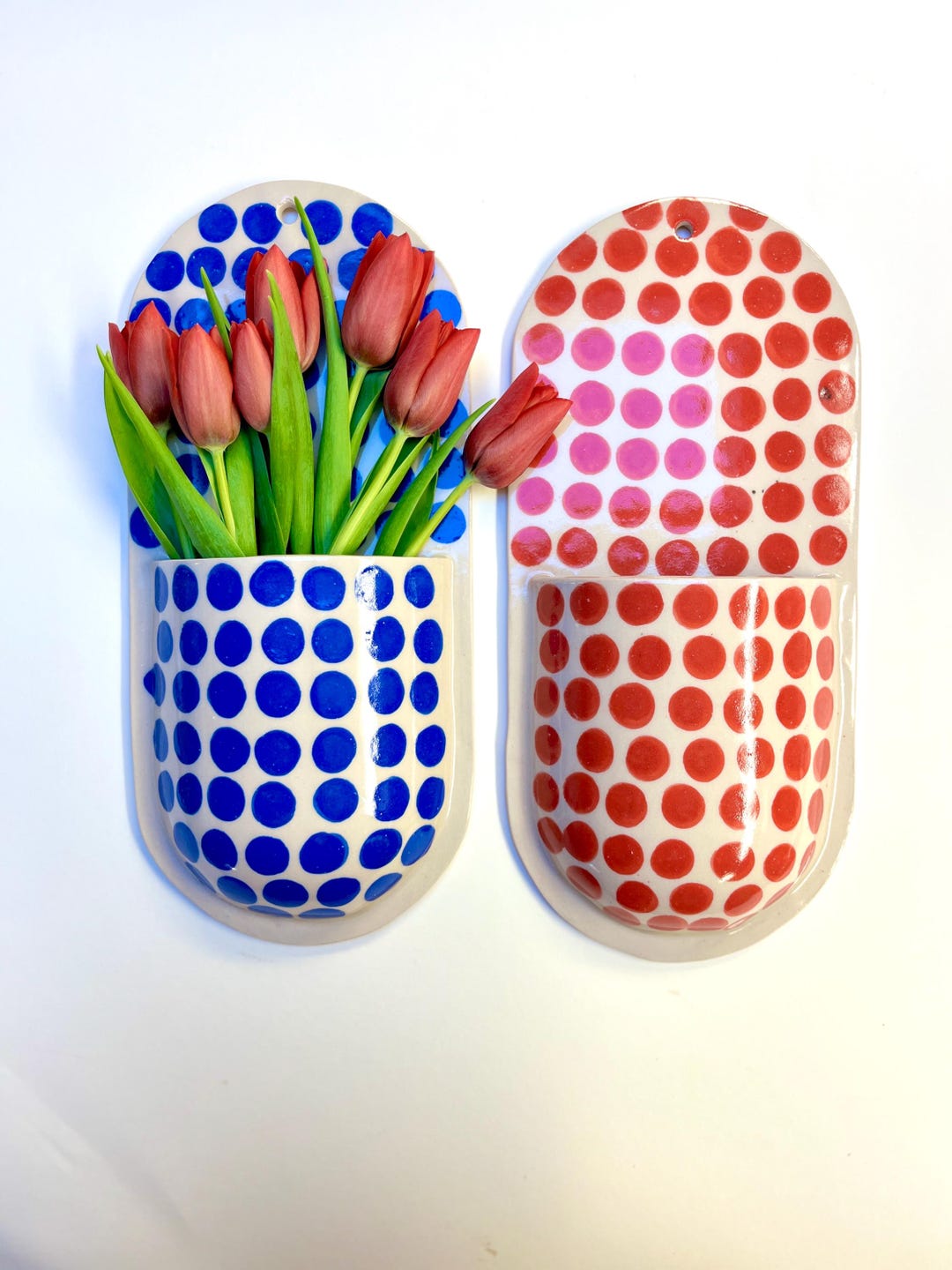 Red Dot Wall Vase- Large - Etsy