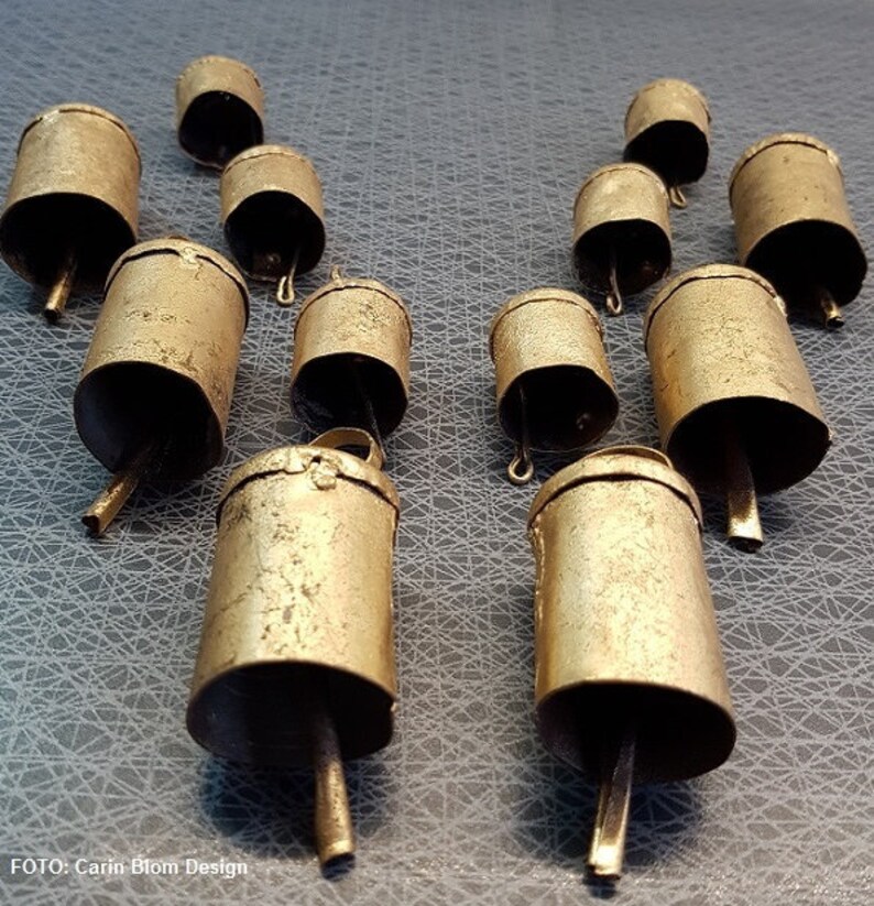 Handmade India Antiqued Brass Cow Bells 12 Pc - Etsy