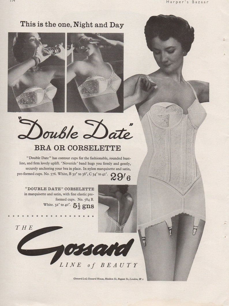 Vintage Advert for Gossard Bra and Corselette - Etsy
