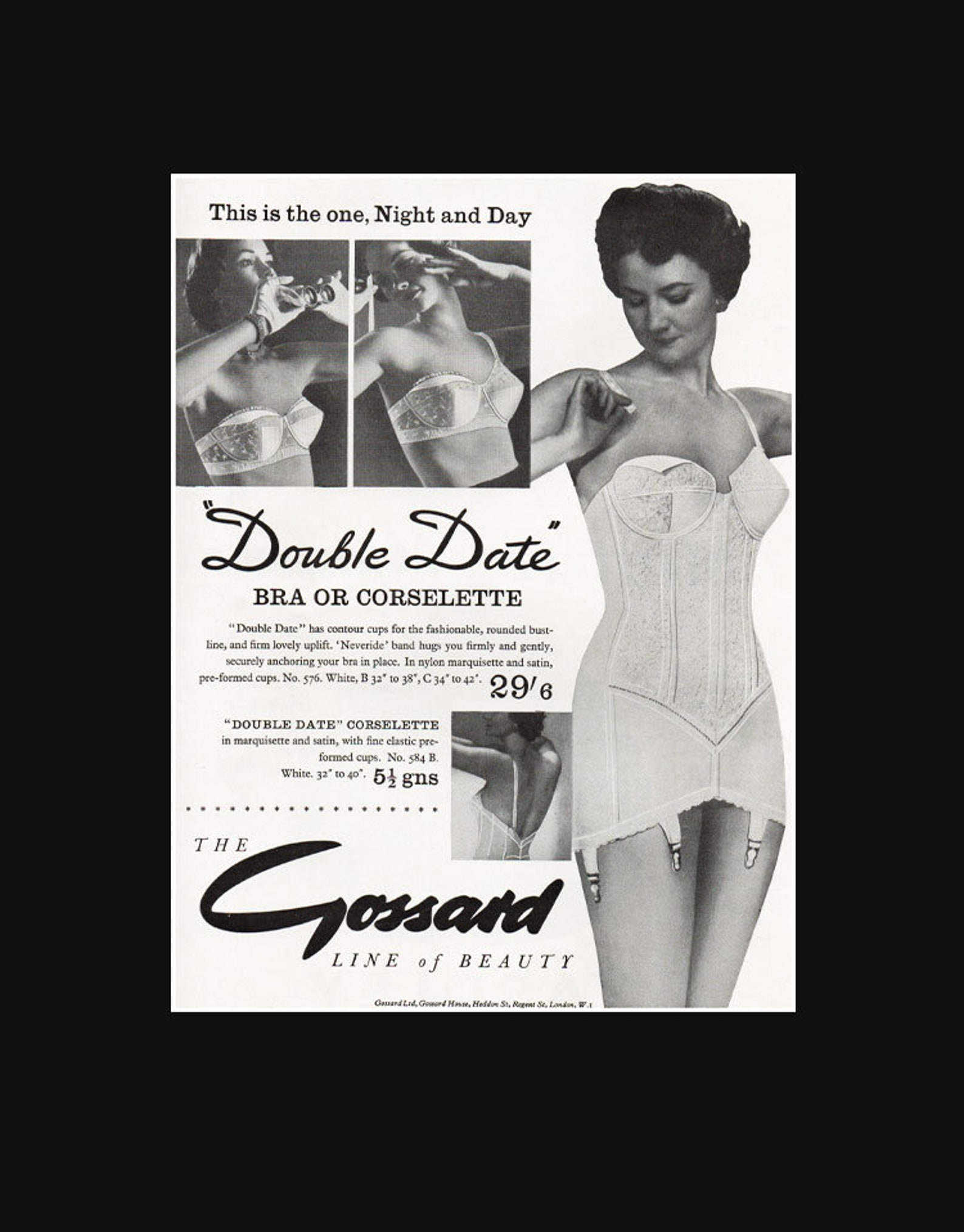 Vintage Advert for Gossard Bra and Corselette - Etsy
