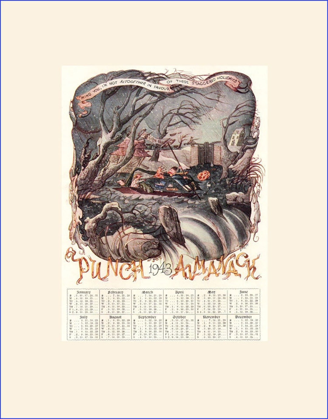 Double-sided Punch Cartoon, Illustrated by Emett - Etsy