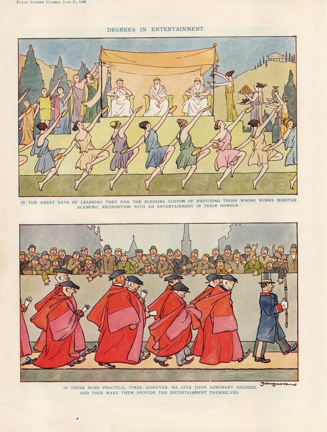 Vintage Double-sided Punch Cartoon, Illustrated by Fougasse and George ...