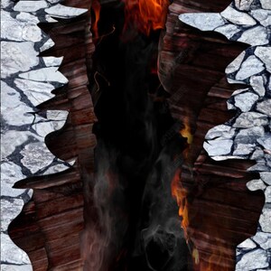 3D Flame Stone Cliff, Vinyl Floor Mural, Self-adhesive Vinyl, Floor Art ...