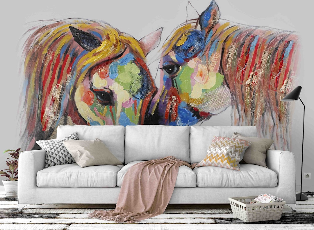 Graffiti Horse Wallpaper, 3D Animal Mural, Peel and Stick - Etsy