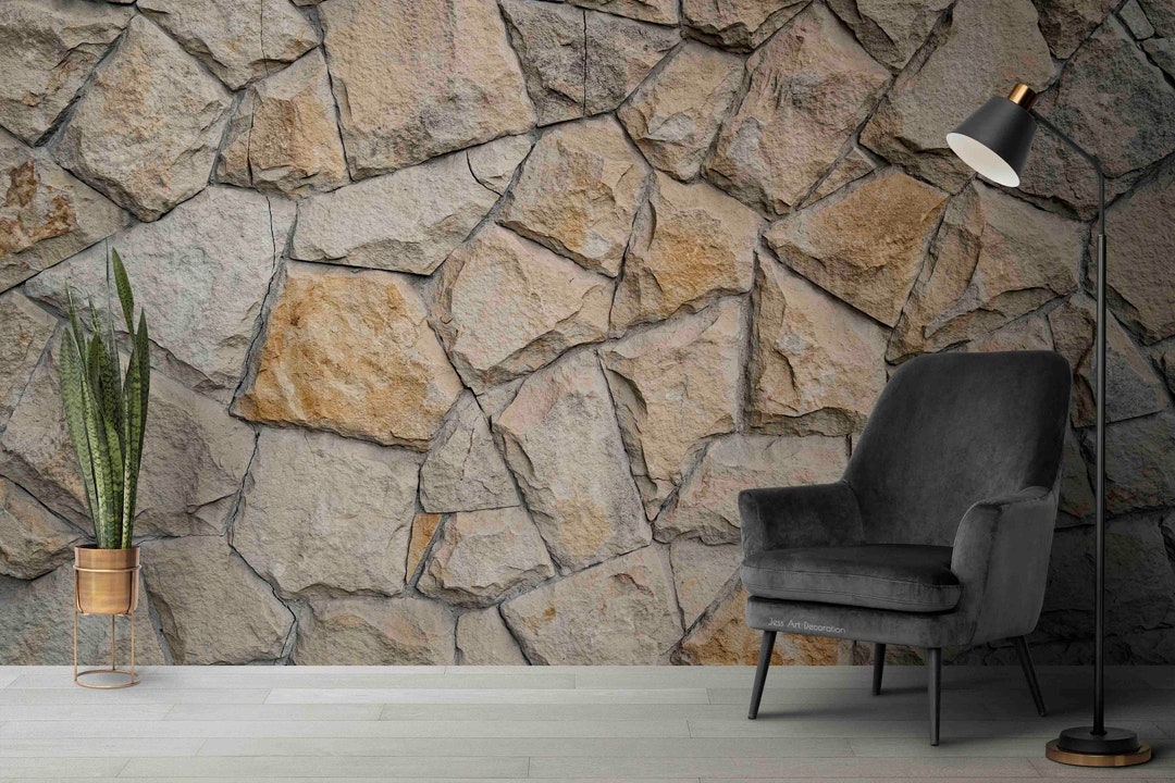 3D Retro Stone Rock Wallpaper-nursery Wllpaper Removable Wallpaper-peel ...