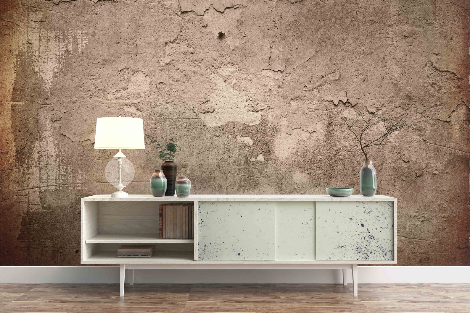 3D Stucco Wallpaper Yellow Wall Mural Old Rustic Wall Decor - Etsy