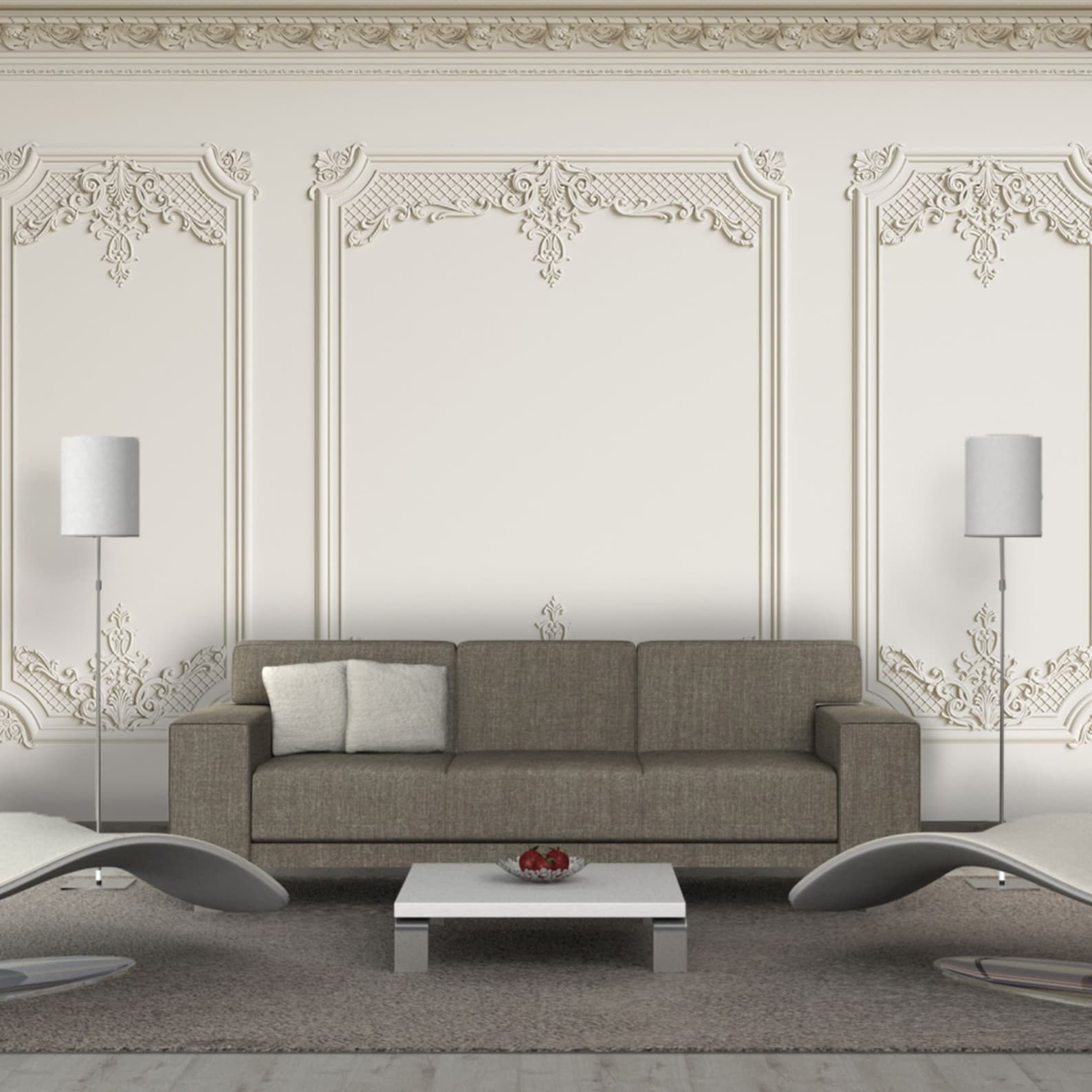 3D Cornice Wall Mural, European Decor, Peel and Stick Wallpaper - Etsy