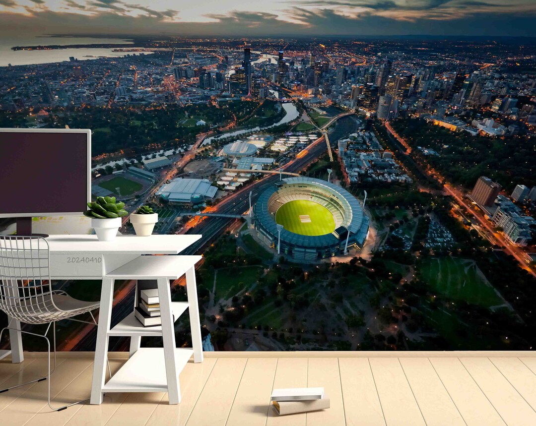 Melbourne Cricket Ground Stadium 3D Peel and Stick, Removable Wallpaper ...