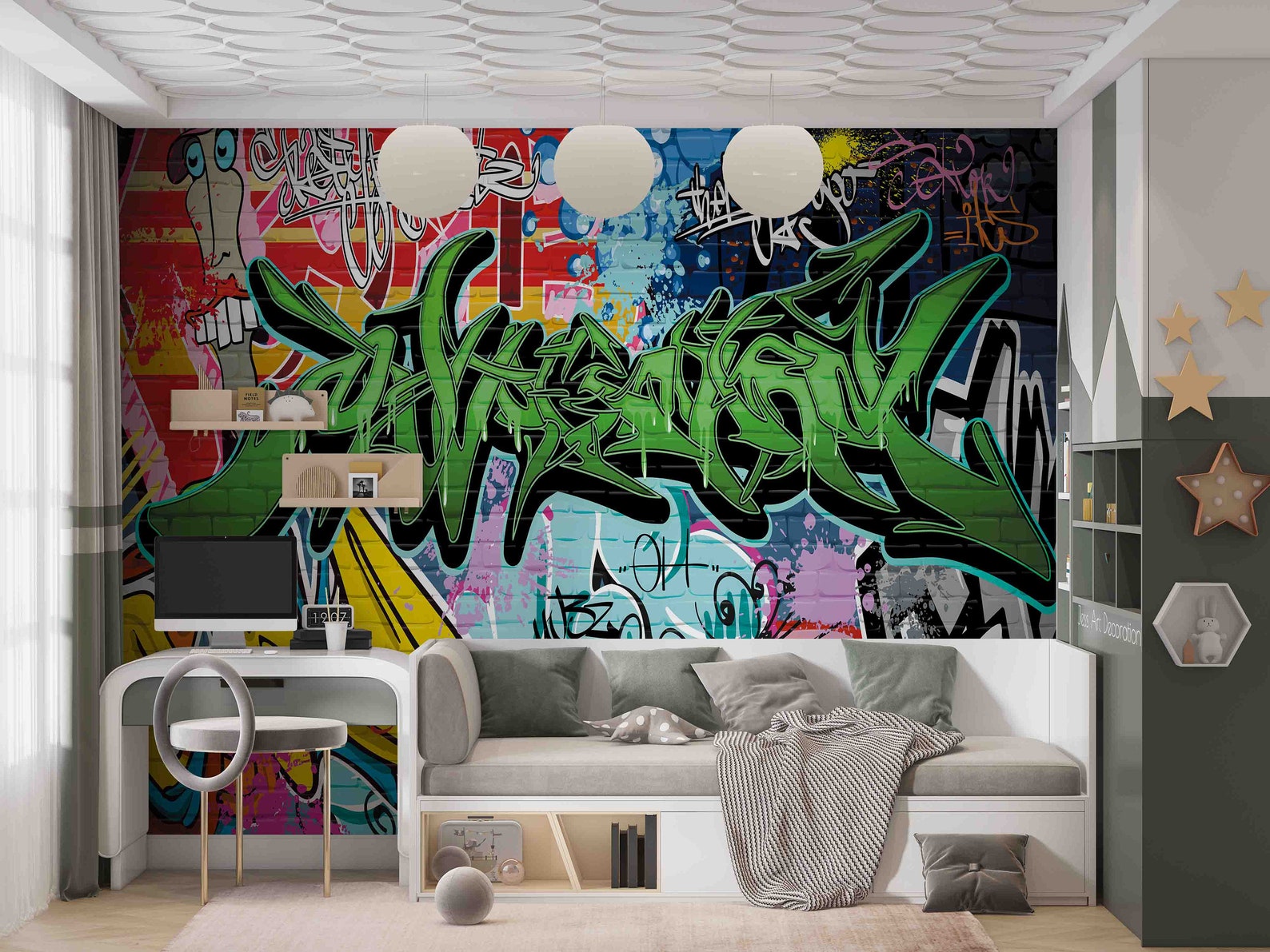 3D Abstract Graffiti Letters Wallpaper Removable | Etsy