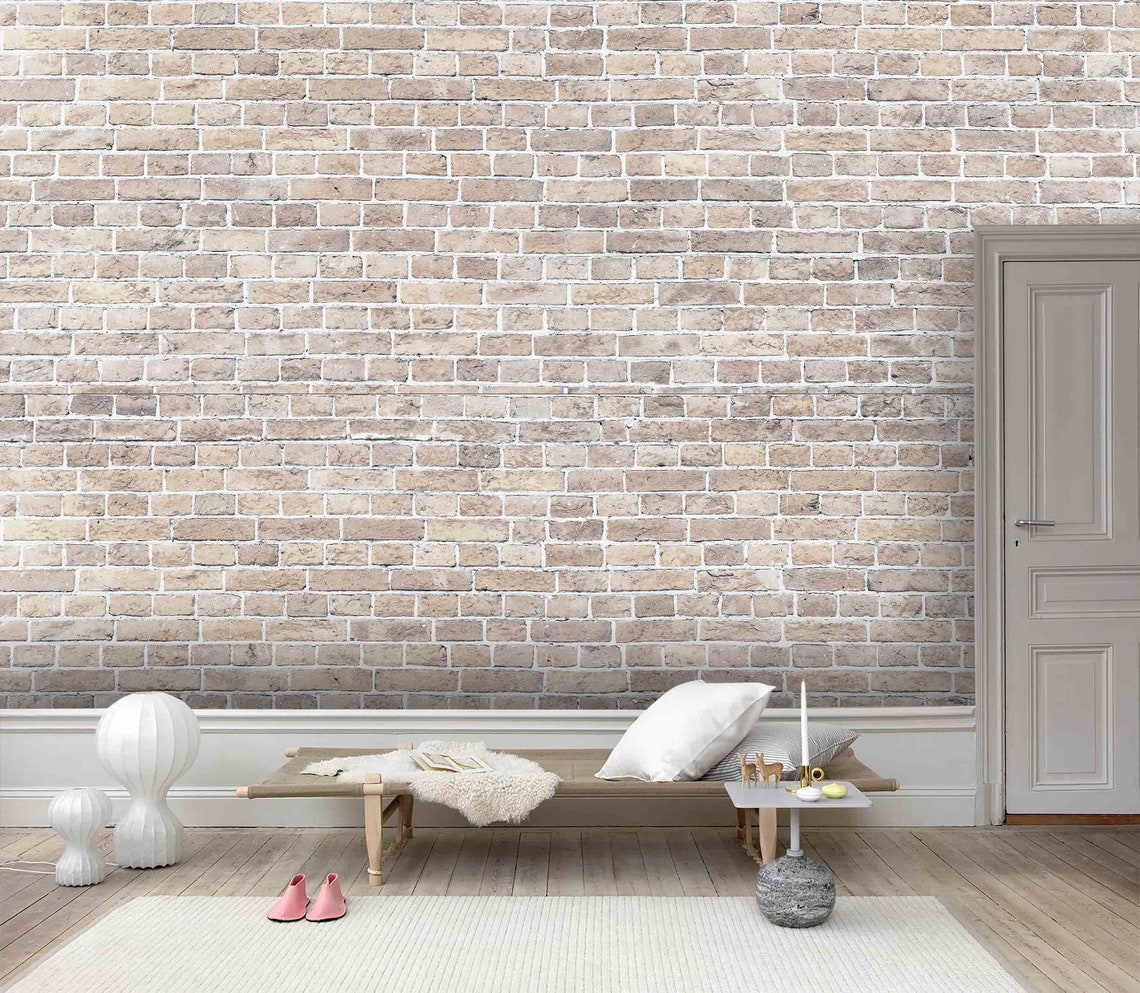 3D Stone Brick Texture Wallpaper Light Colored Wall Mural - Etsy Australia