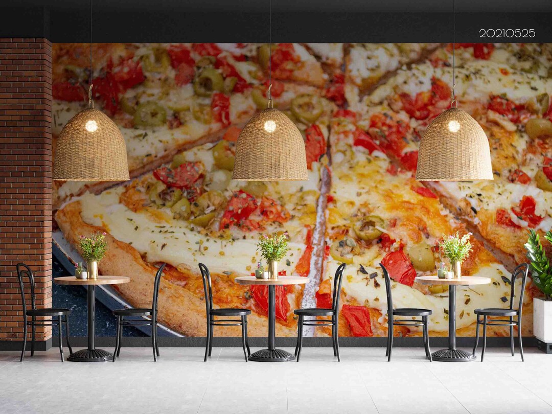 3D Pizza Wallpaper, Cheese Wall Mural, Peel and Stick - Etsy