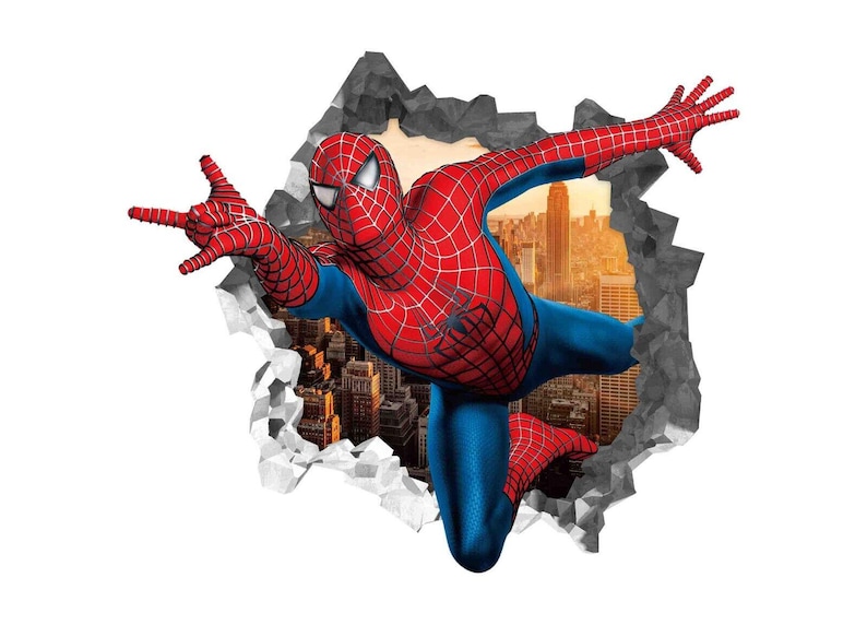 3D Spider-man Wall Mural: Peel and Stick Superhero Wallpaper - Etsy