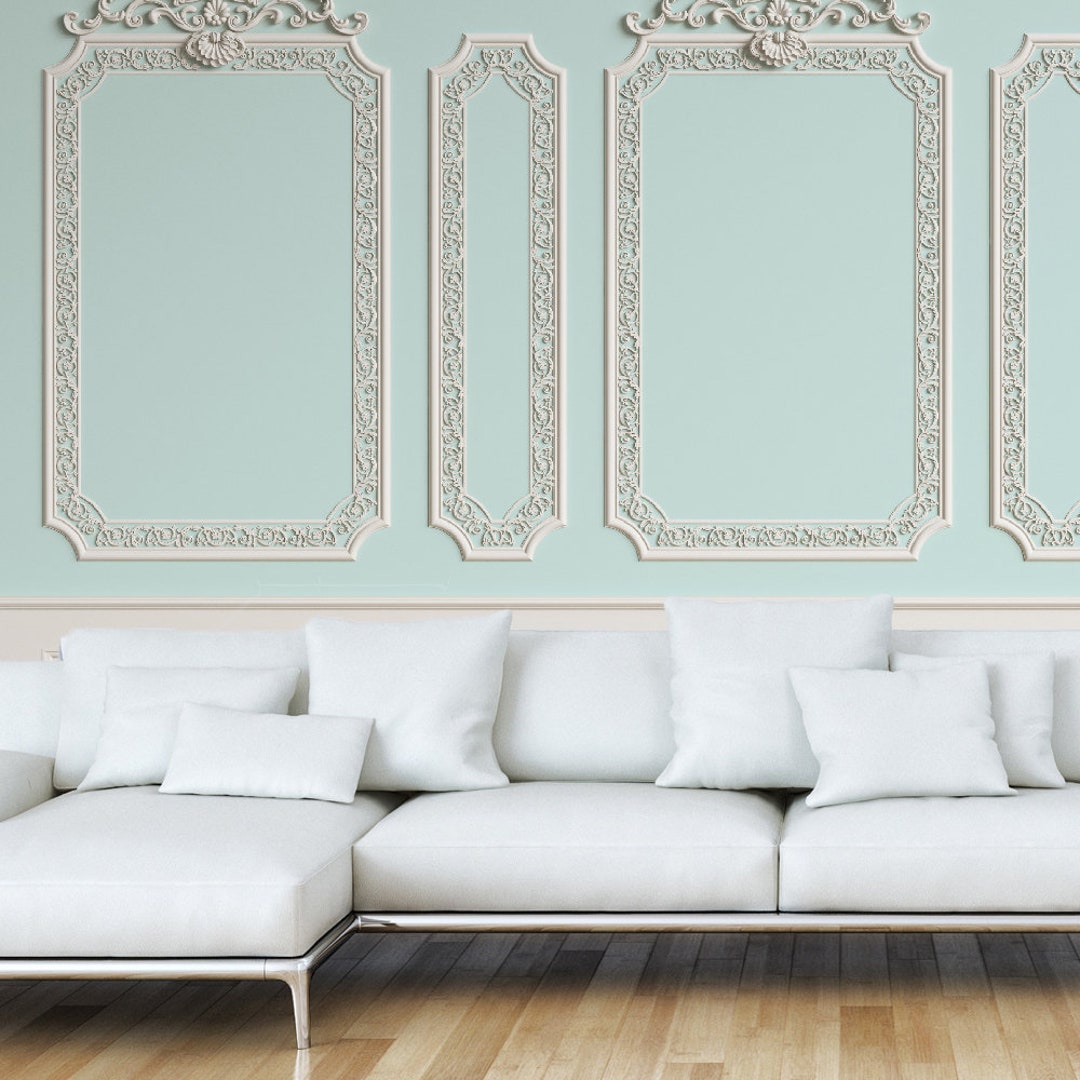 3D Molding Wallpaper, Interior Wall With Cornice Wall Mural, Embossed ...