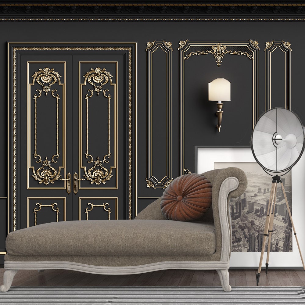 3D Molding Wallpaper Interior Wall With Cornice Wall Mural - Etsy Australia