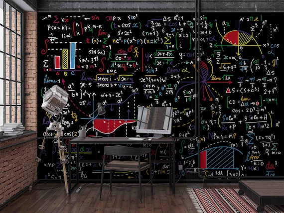 3D Math Wallpaper Formulas Wall Mural Graphics Wall Decor - Etsy