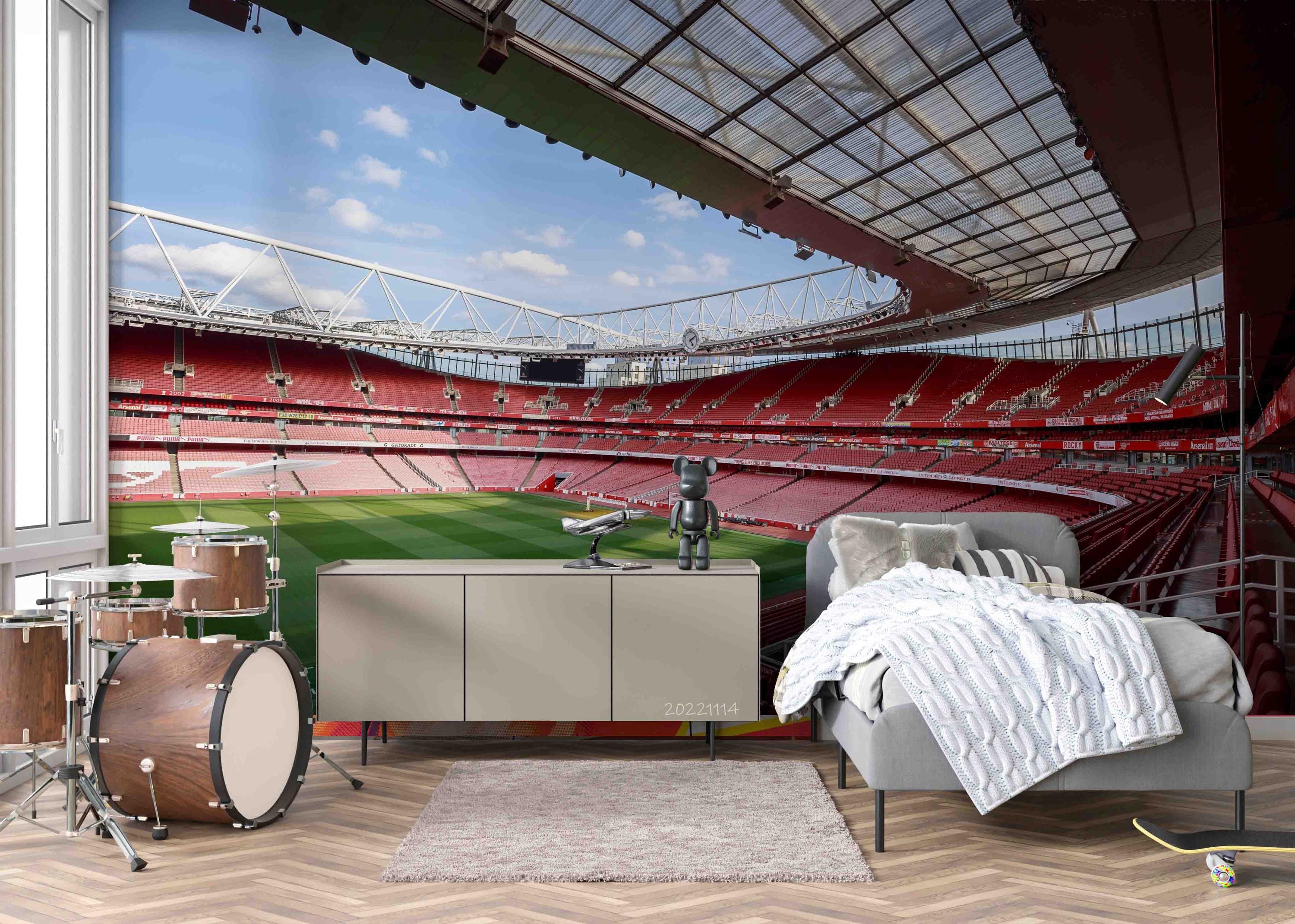 Emirates Stadium Wallpaper Mural – Peel and Stick, Sports Wall Art - Etsy