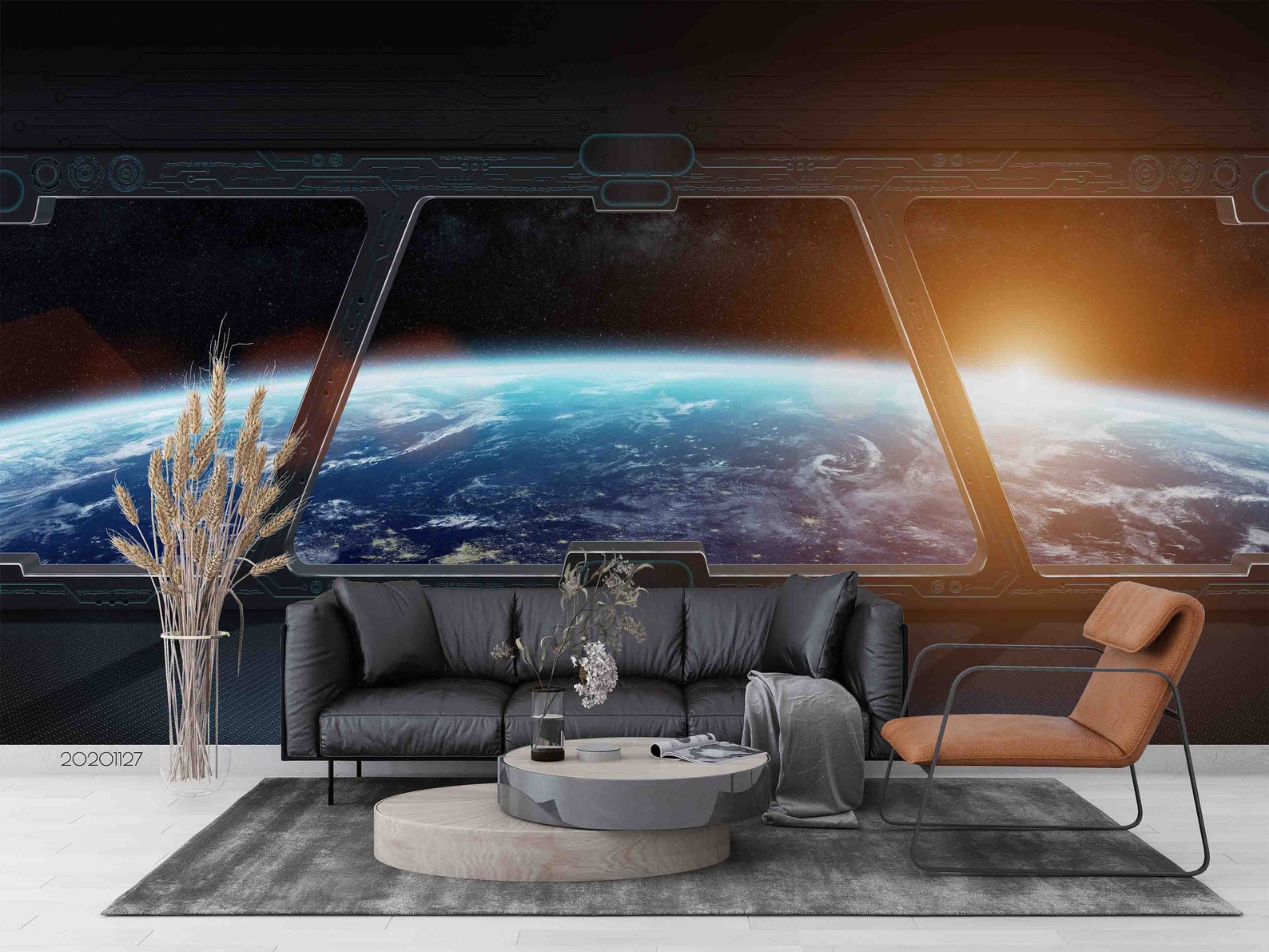 3D Space Wallpaper Spaceship Wall Mural Earth Wall Decor - Etsy UK