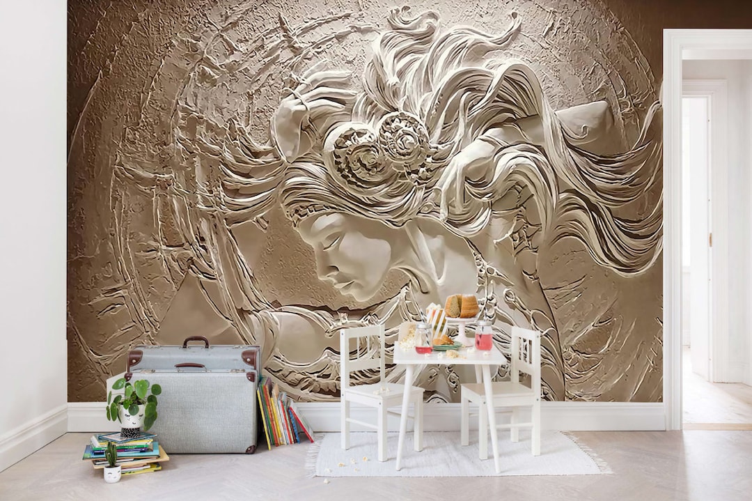 3D Relief Wallpaper, Woman Wall Mural, Avatar Wall Decor, Beautiful ...