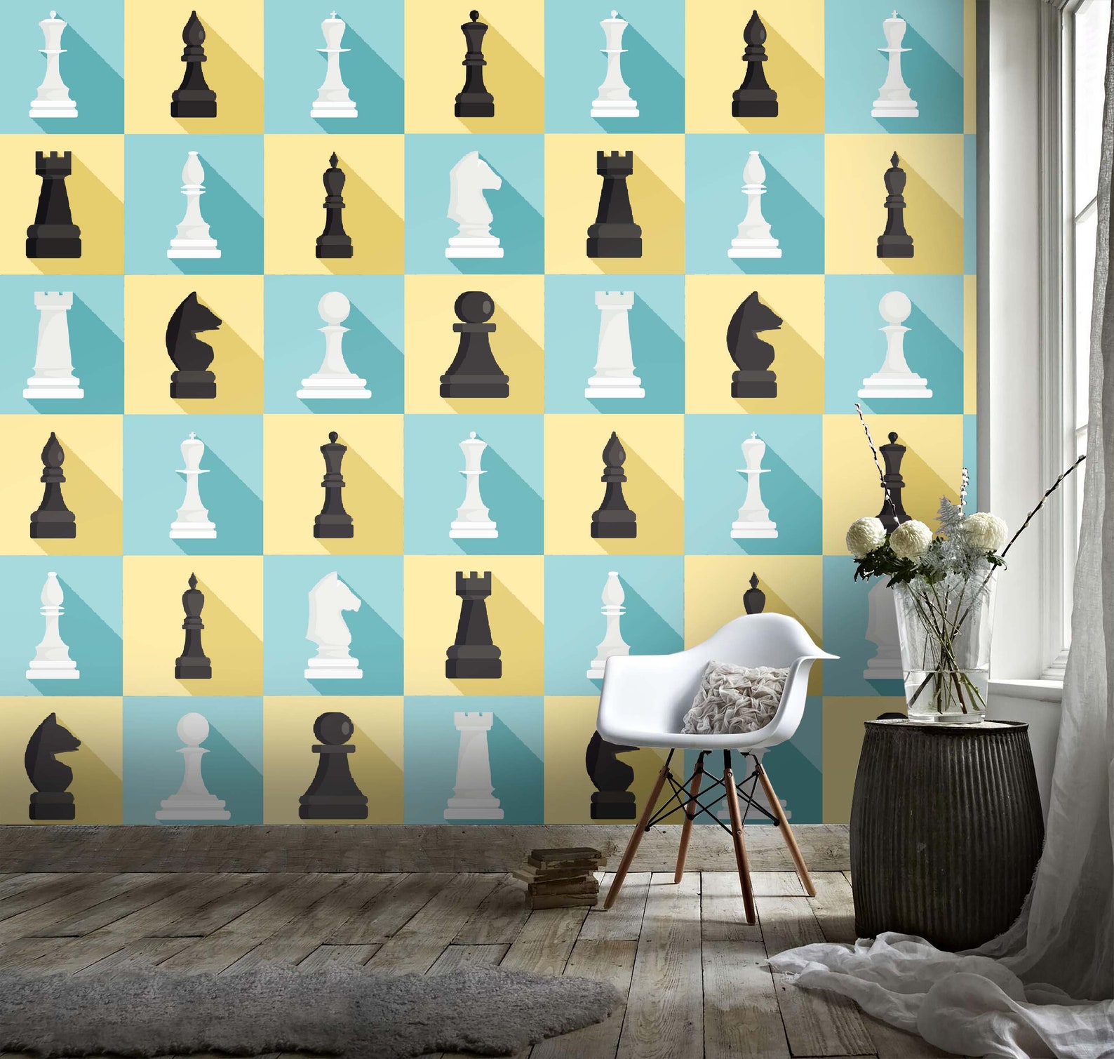 3D Chess Wallpaper Cartoon Wall Mural Piece Wall Decor - Etsy
