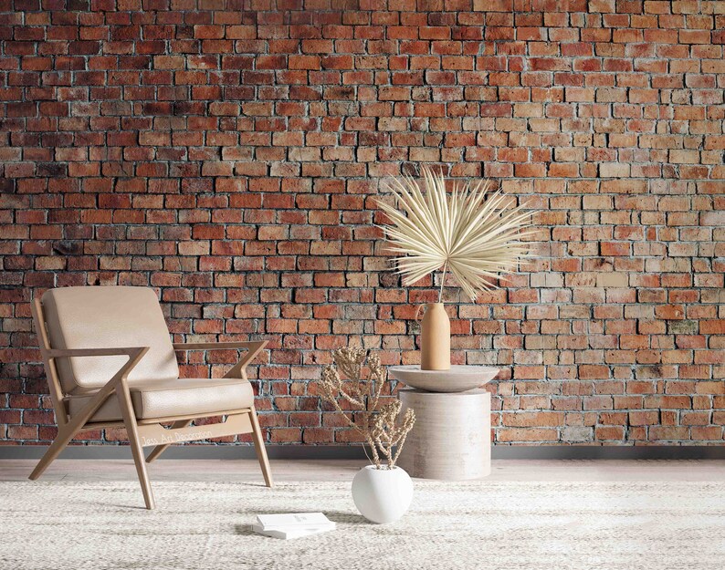 3D Red Brick Wallpaper, Shabby Chic Wall Decor, Peel and Stick Mural - Etsy