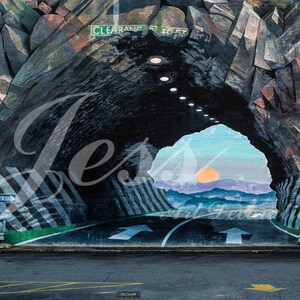 3D Tunnels Wallpaper, Rock Wall Mural, Road Wall Decor, Sunset Scenery ...