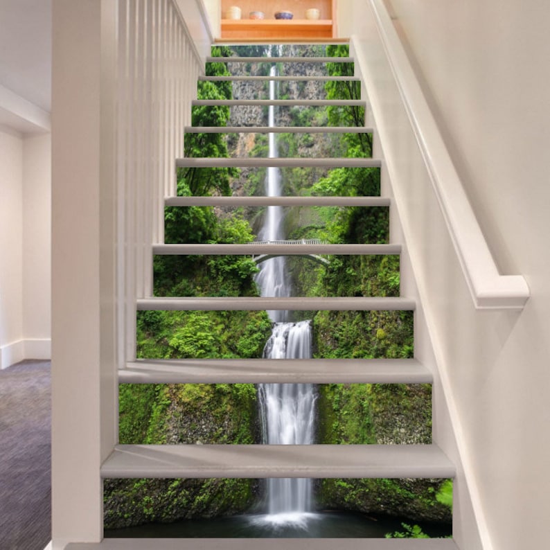Waterfall Stair Riser Mural, Removable Vinyl Decal - Etsy
