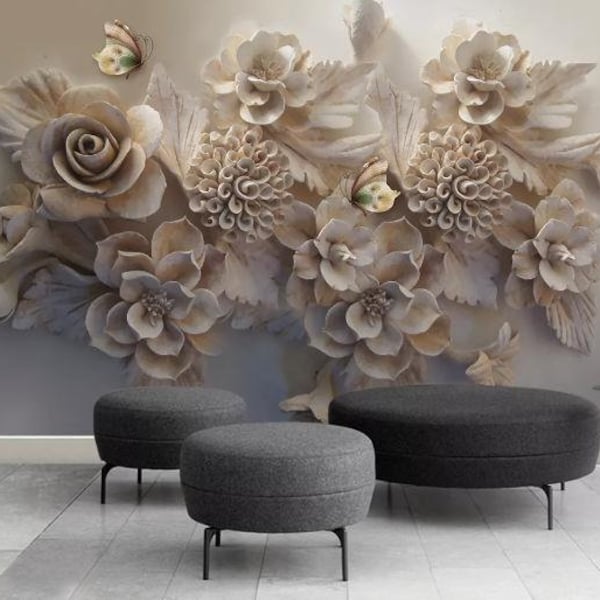 3d Embossed Wallpaper - Etsy