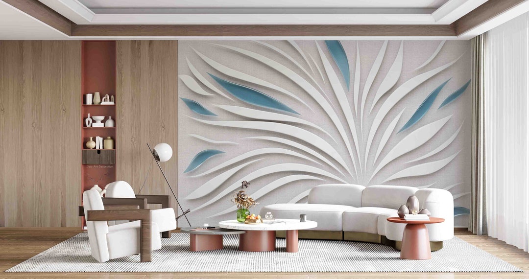 3D Floral Embossed Stripes Wallpaper Removable Wallpaper-peel and Stick ...