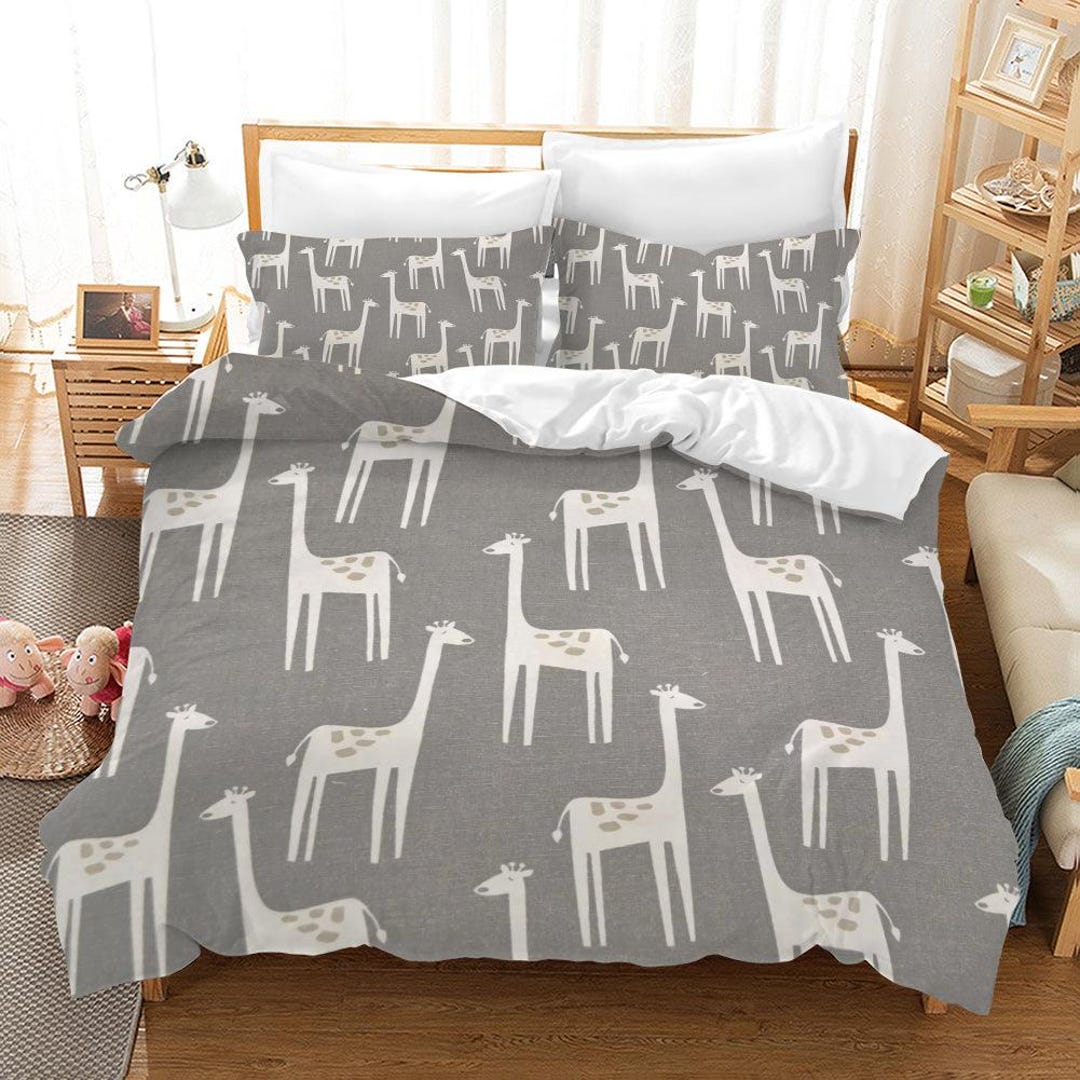 3D Giraffe Bedding Set, Cartoon Pattern Duvet Cover - Etsy