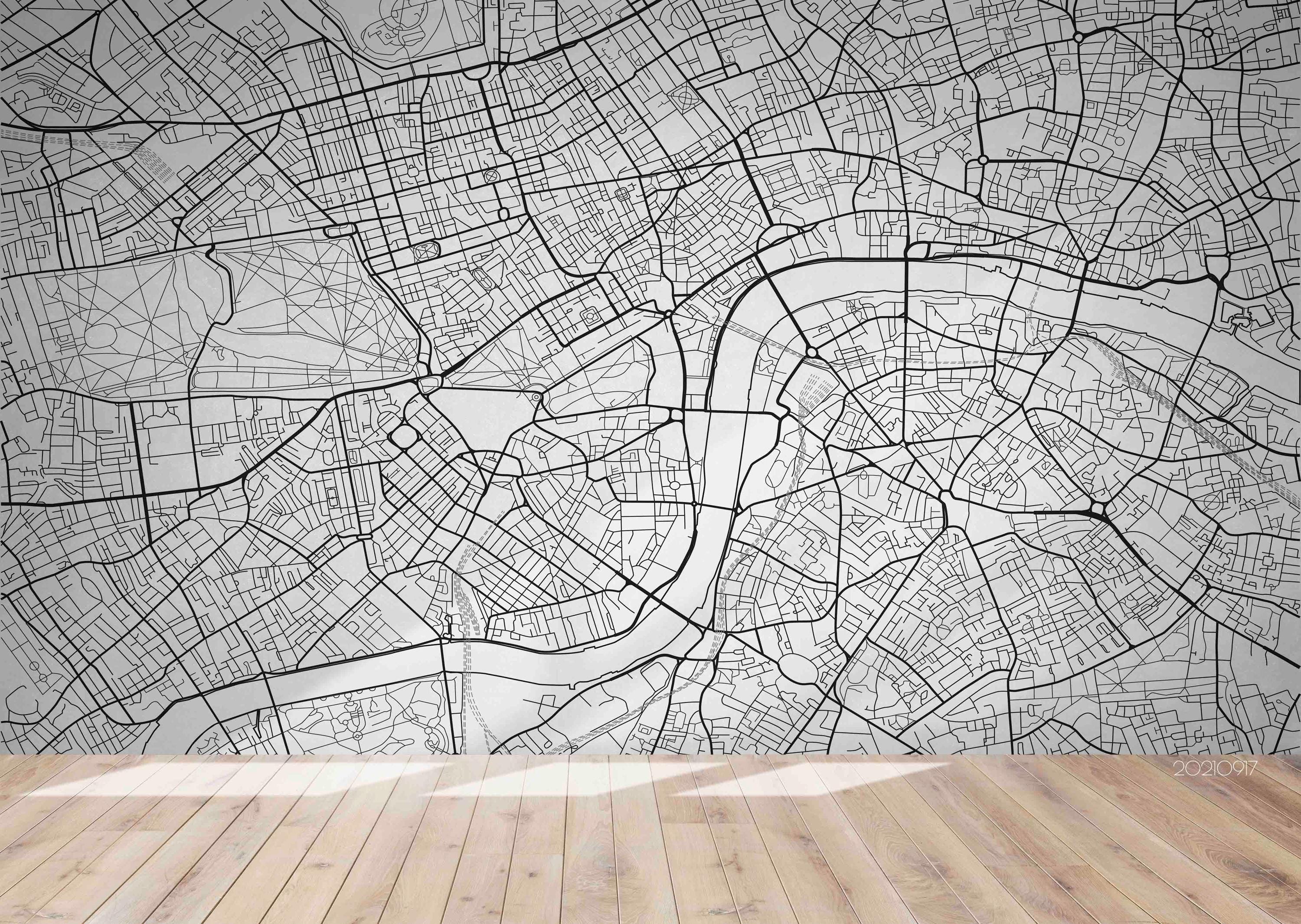 Architectural City Map Wallpaper Mural – Peel and Stick, Custom Size - Etsy