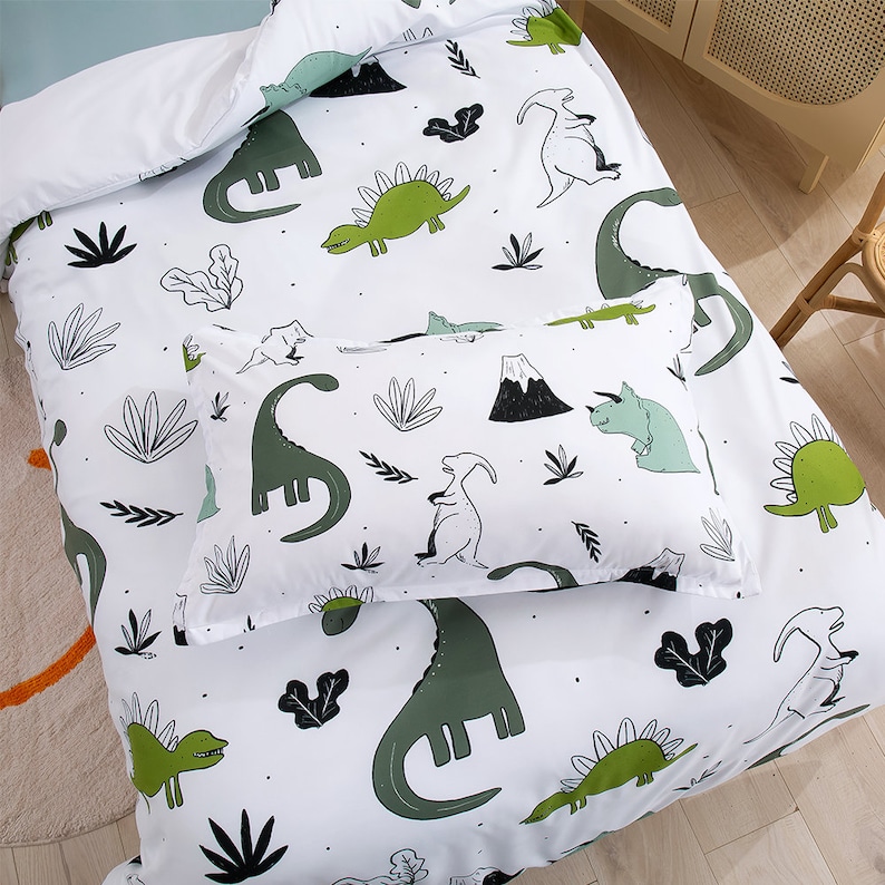 3D Dinosaur Duvet Cover Set: Cartoon Kids Bedding - Etsy