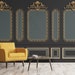 3D Embossed Cornice Wallpaper Mural, Black Wall Art, Peel and Stick - Etsy