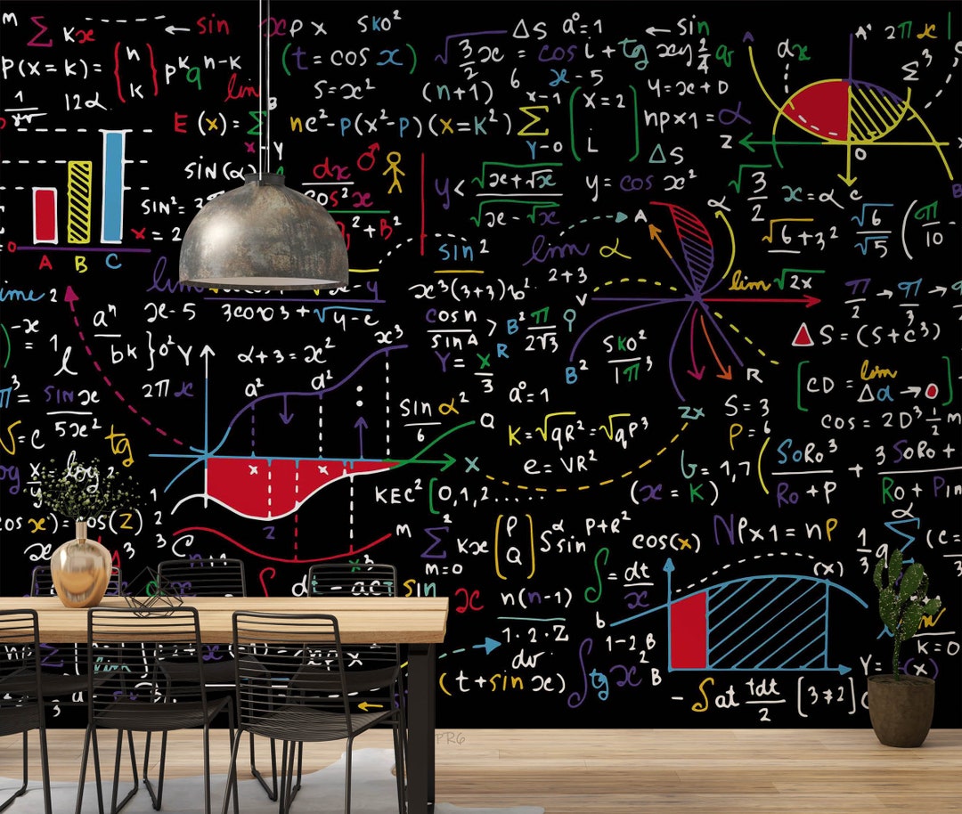 Blackboard Math Problem Texture 3D Peel and Stick, Removable Wallpaper ...