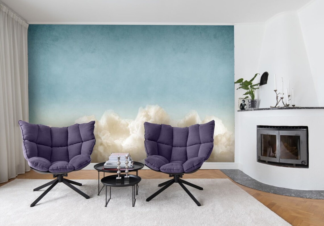 3D Clouds Wallpaper White Wall Mural Sky Wall Decor Dream - Etsy Australia