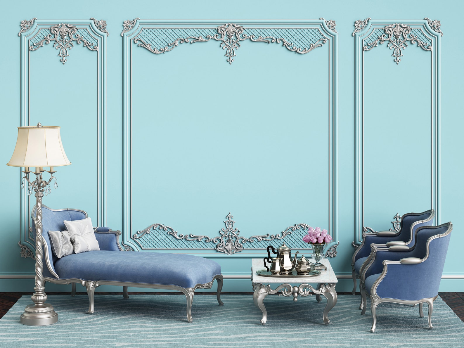 3D Molding Wallpaper Interior Wall With Cornice Wall Mural - Etsy