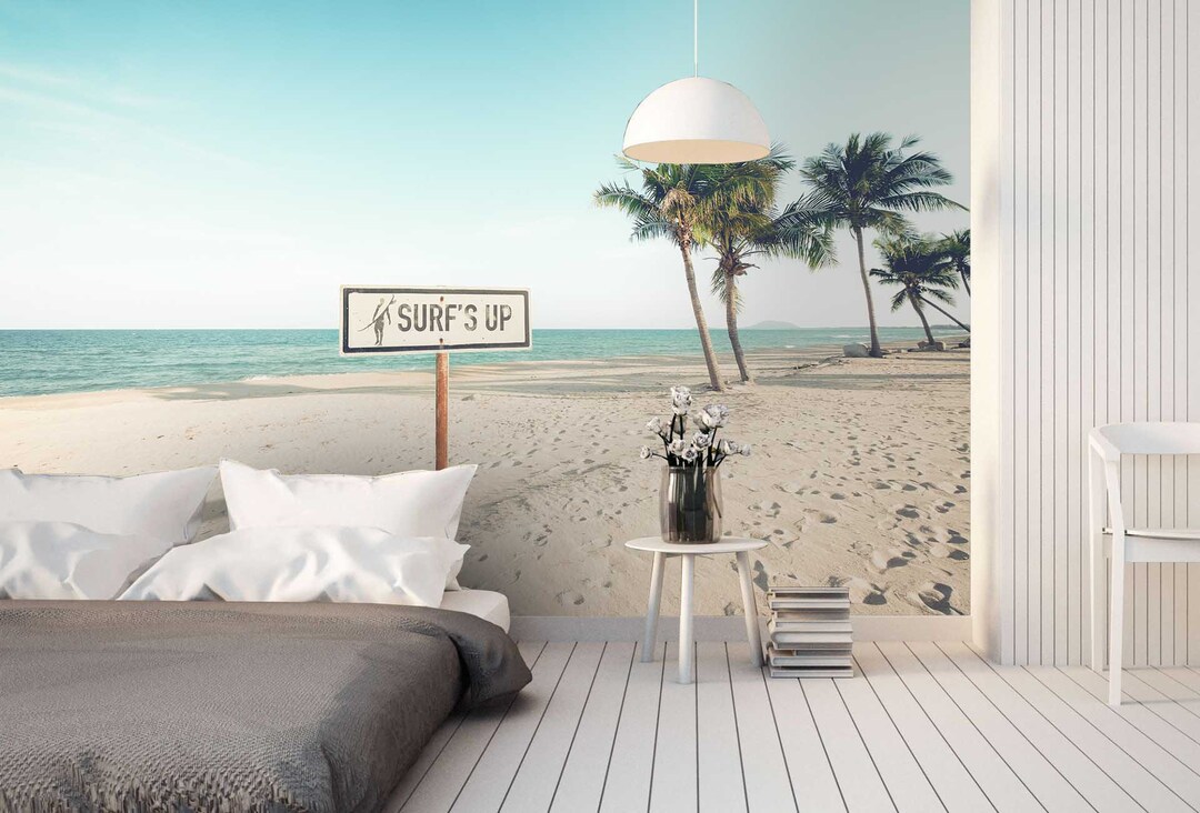 3D Beach Wallpaper Mural, Peel and Stick Sea Wall Decor - Etsy