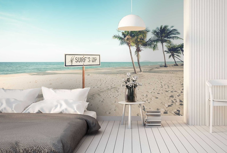 3D Beach Wallpaper Mural, Peel and Stick Sea Wall Decor - Etsy