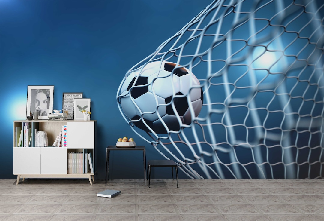 3D Soccer Net Wallpaper, Removable Peel and Stick Wall Mural - Etsy