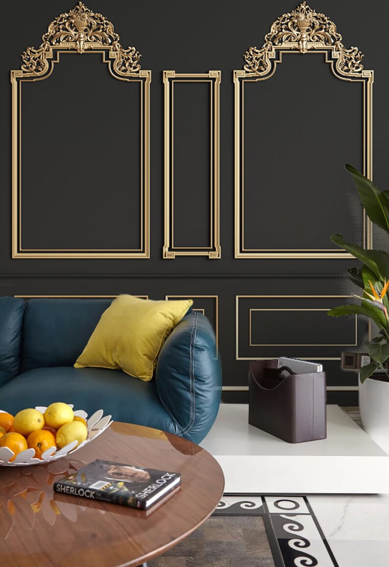 3D Molding Wallpaper Interior Wall With Cornice Wall Mural - Etsy