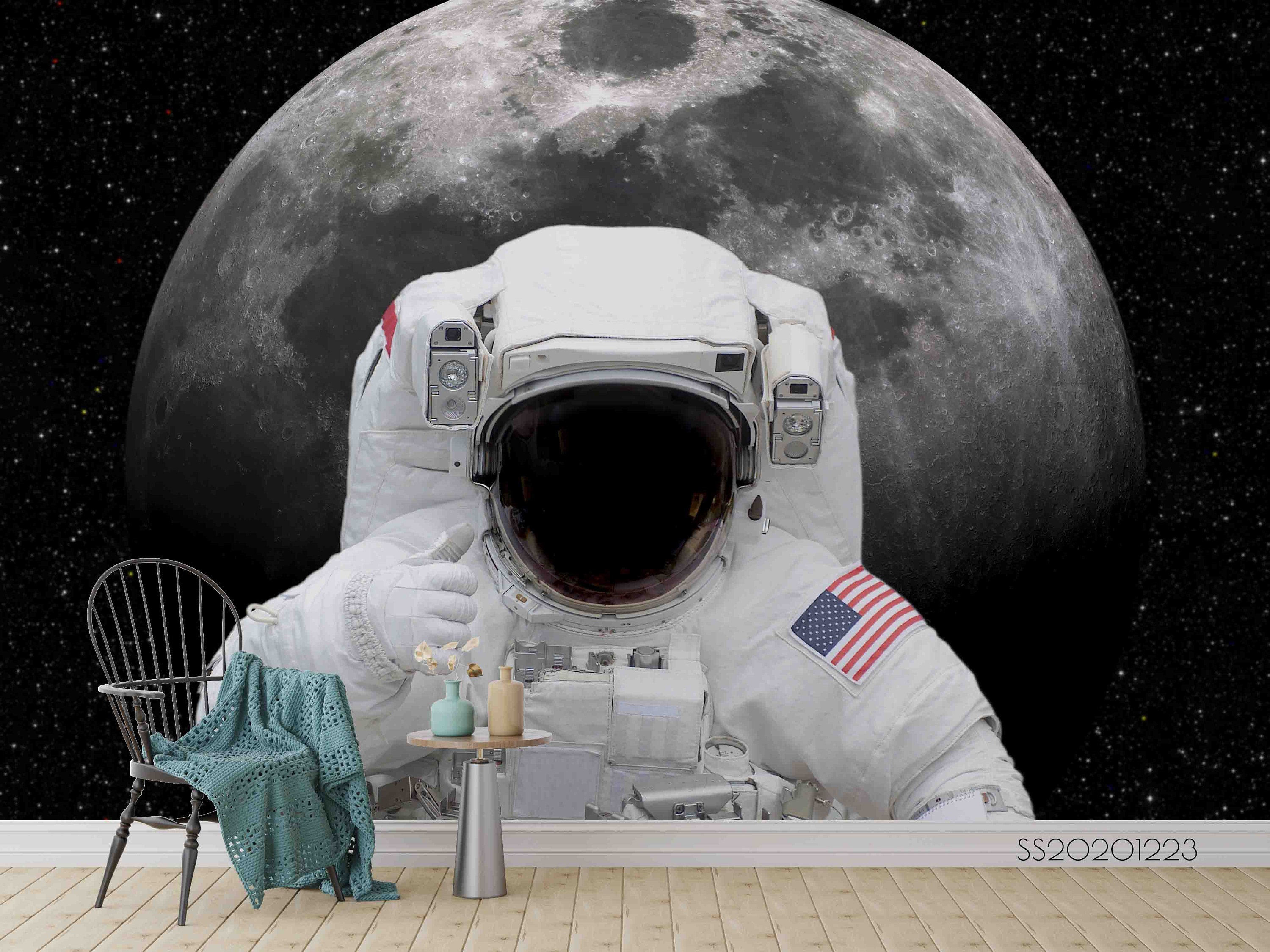 Outspace Astronaut Earth 00091 Floor Decals 3D Wallpaper