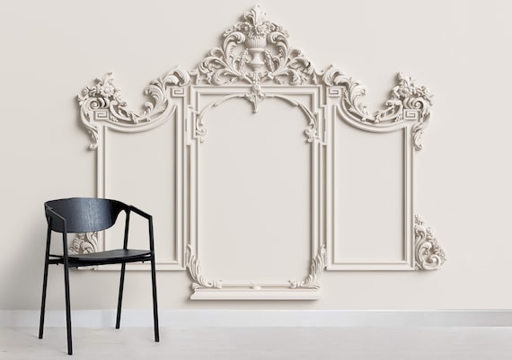 Cornice With Paintable Wallpaper Cornice Wallpaper Etsy UK