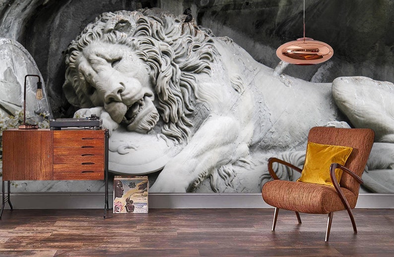3D Lion Relief Wallpaper Mural, Peel and Stick, Removable - Etsy