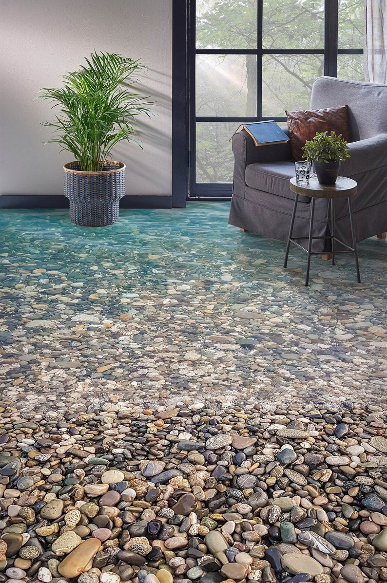 3D Sea Pebbles Vinyl Floor Mural, Self-adhesive Floor Art - Etsy